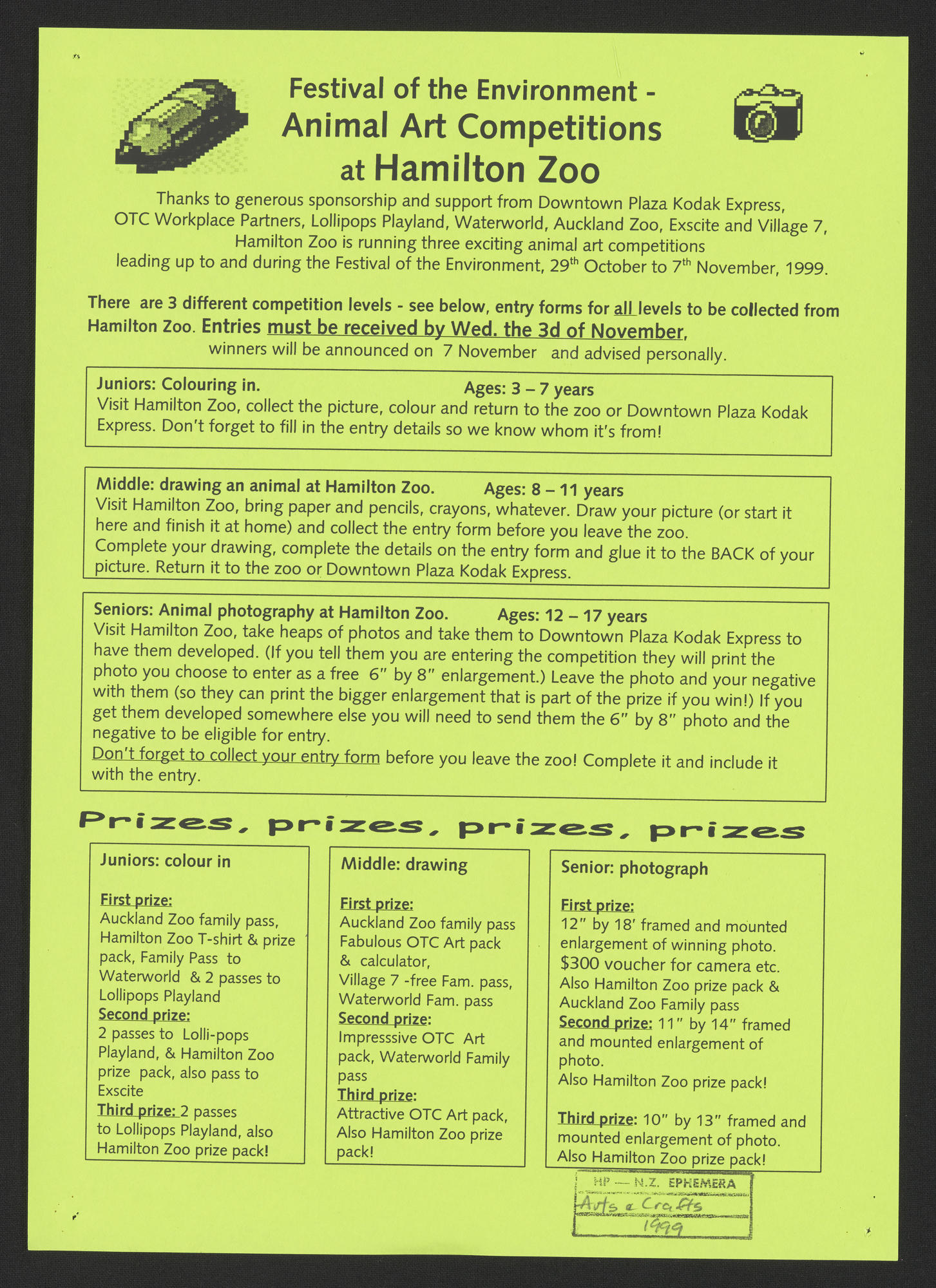 Festival of the Environment - Animal Art Competitions at Hamilton Zoo ...
